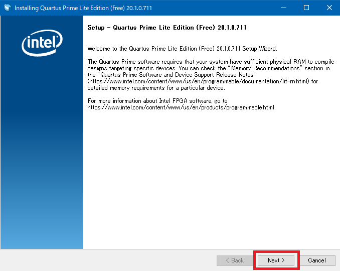 Intel® Quartus® Prime Lite v20.1 Installation Instructions – Macnica Altera FPGA Insights
