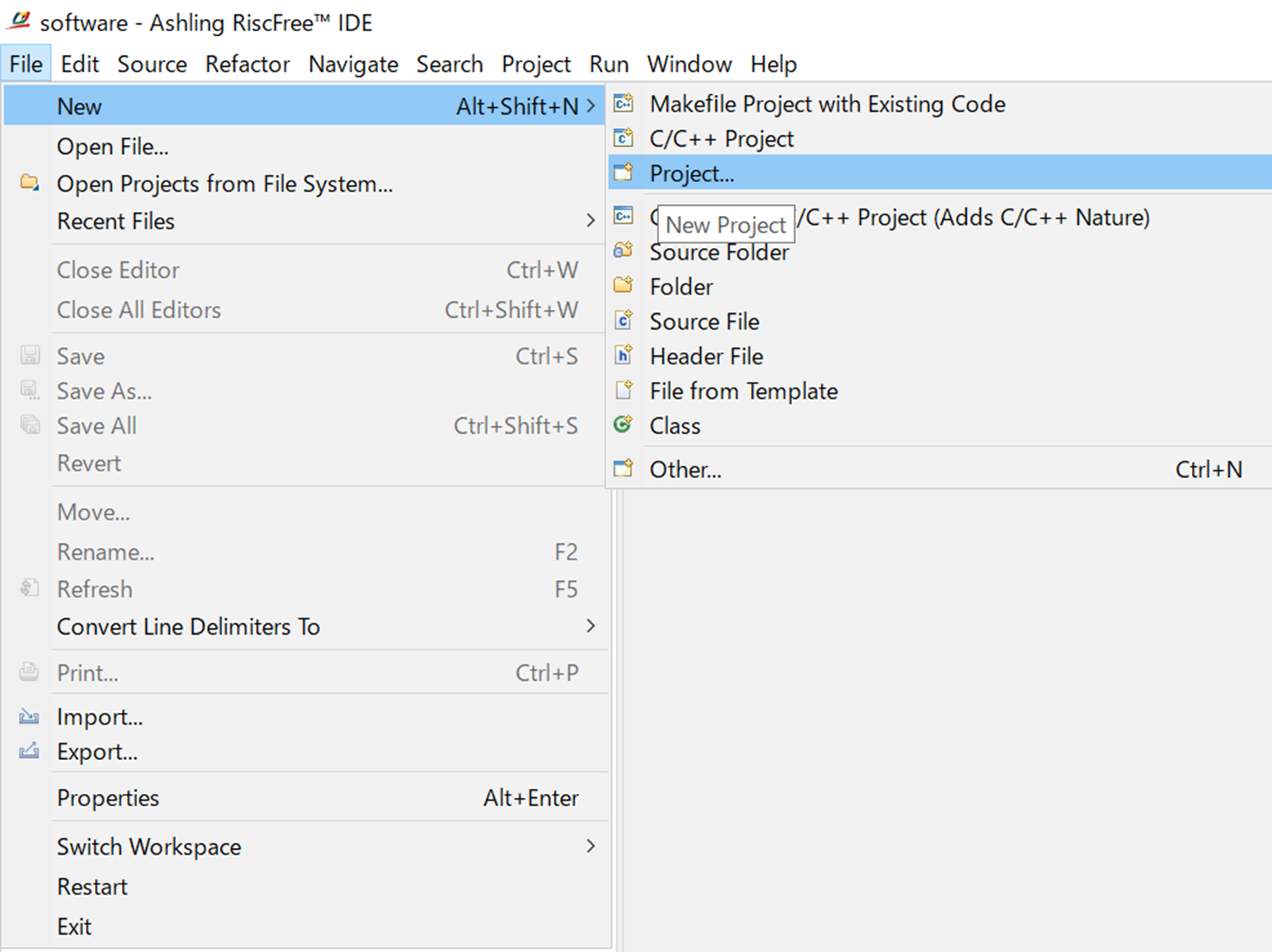 Nios® V Project Development Procedure Using Ashling* RiscFree* IDE ...