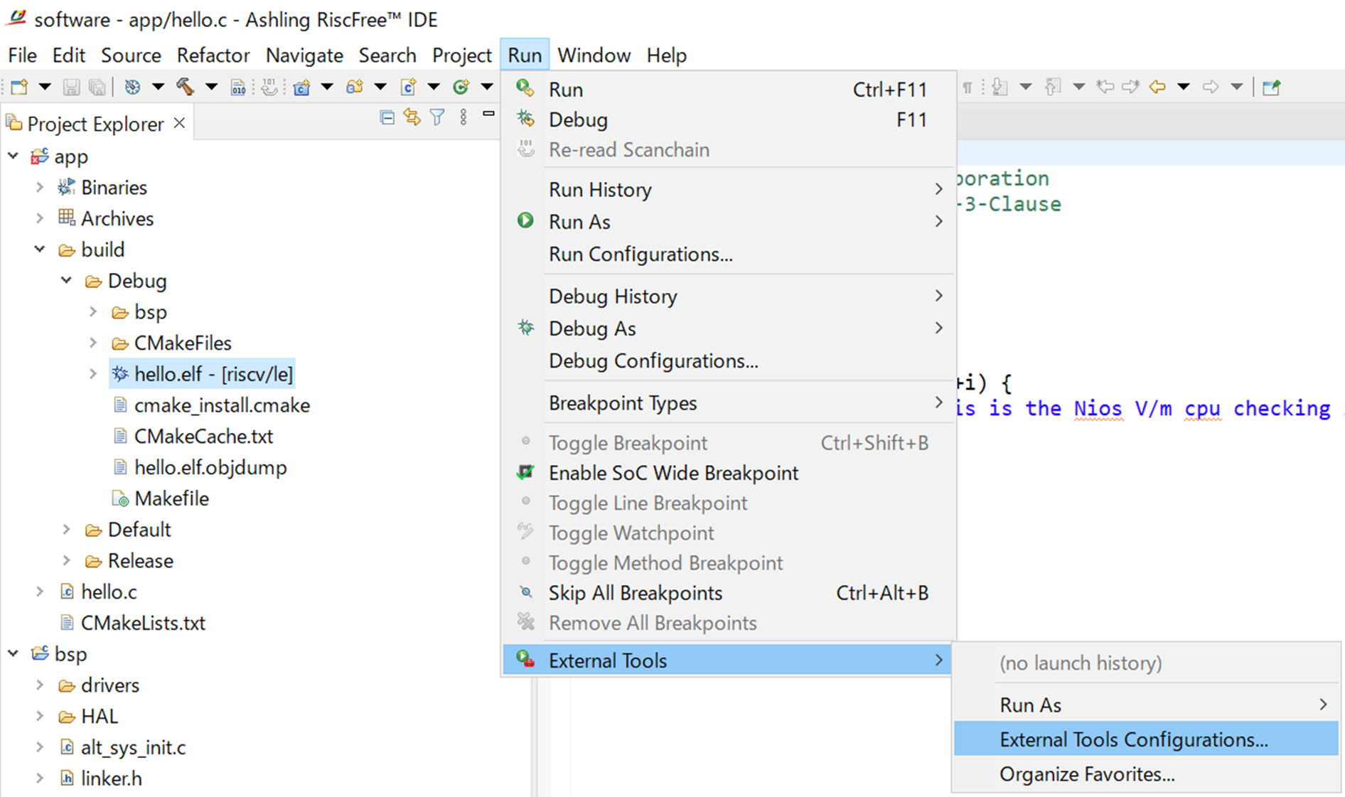Nios® V Project Development Procedure Using Ashling* RiscFree* IDE – Macnica Altera FPGA Insights