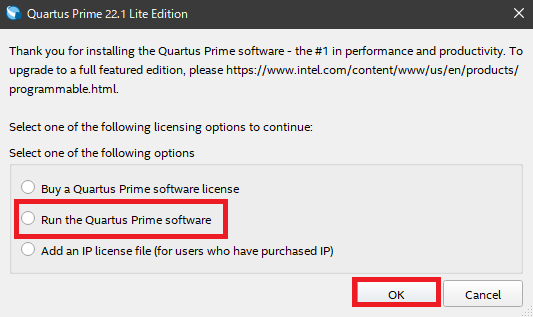 Intel® Quartus® Prime Lite Edition v22.1 Installation Instructions (for "Advanced Electrical and ...