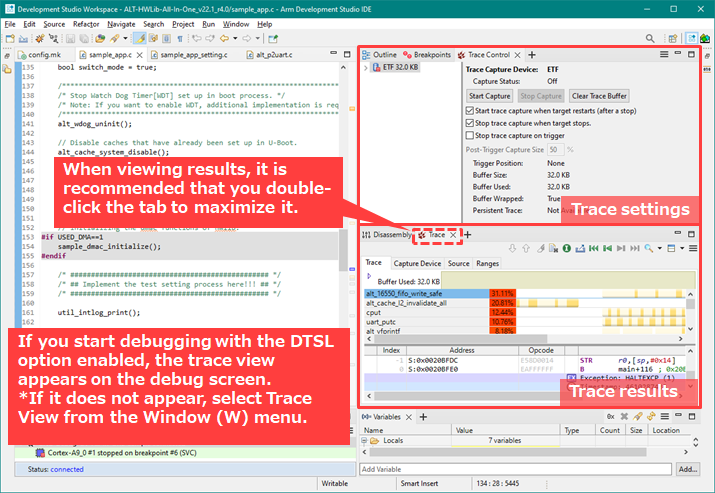 Techniques for using Arm DS - How to use the trace function – Macnica Altera FPGA Insights