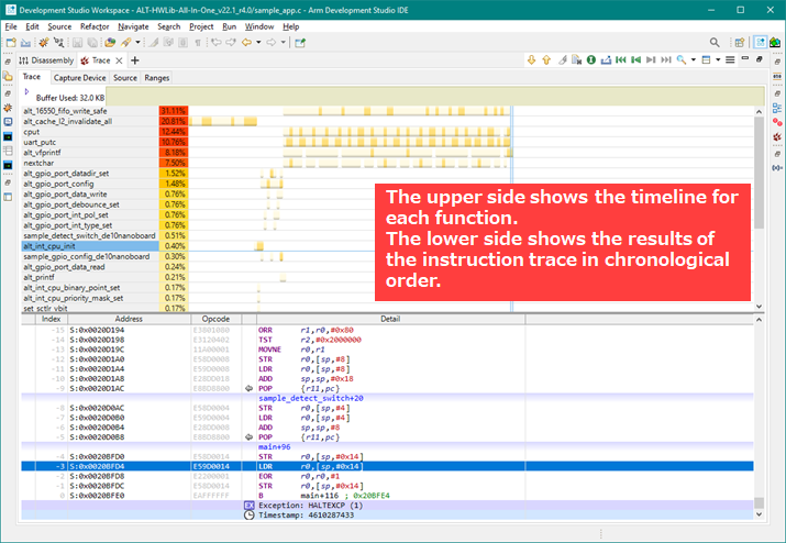 Techniques for using Arm DS - How to use the trace function – Macnica Altera FPGA Insights