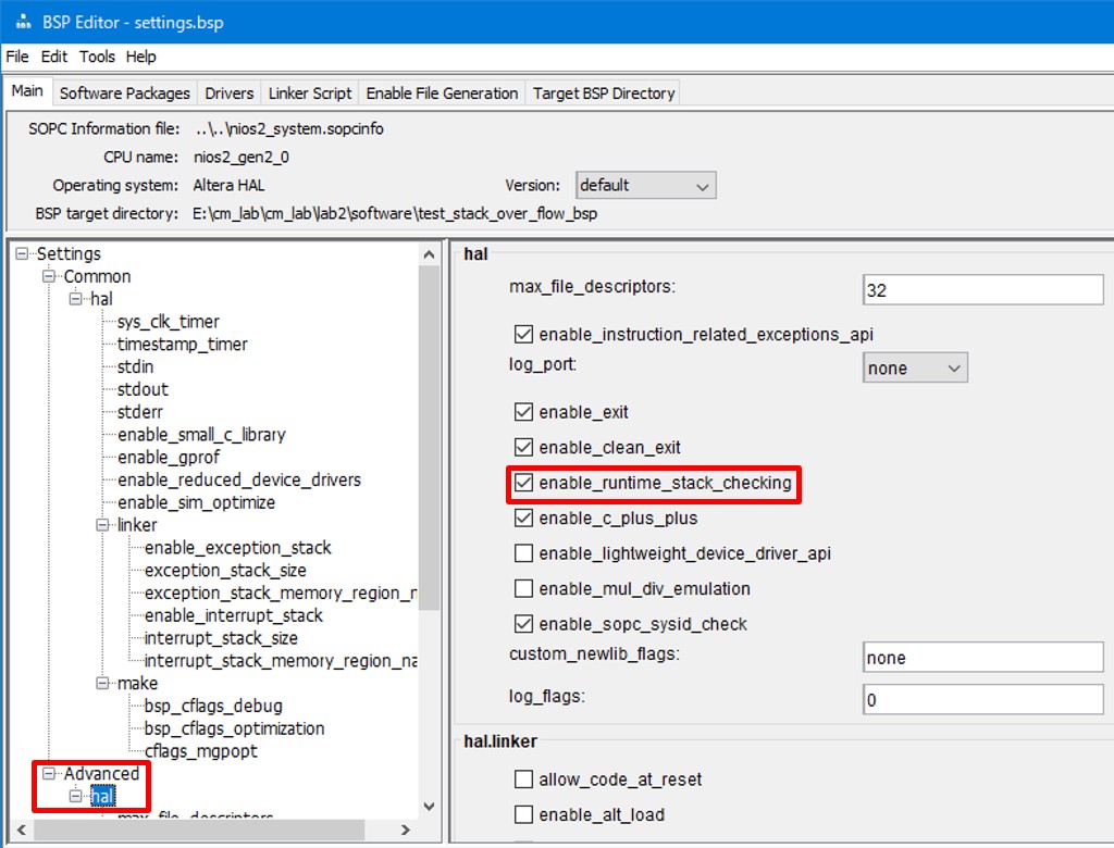 Nios® II SBT for Eclipse におけるスタック・オーバーフローの検出方法 – 株式会社マクニカ アルティマ カンパニー