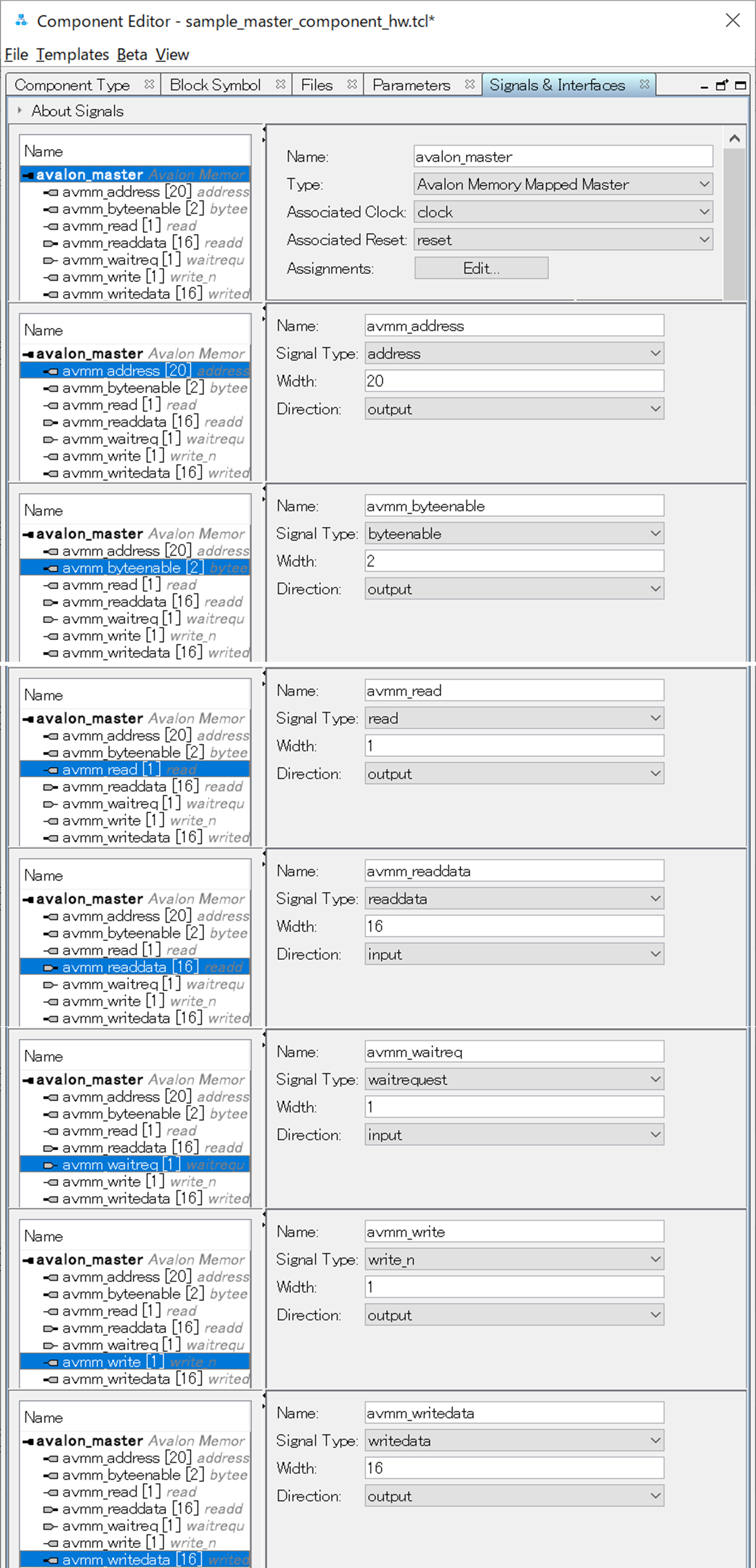 Component Editor の使い方 ～ Avalon®-MM / ST 編 ～ – 株式会社マクニカ アルティマ カンパニー